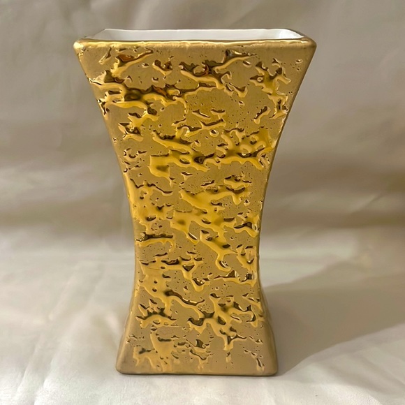 Mccoy | Art | 94s 24k Gold Weeping Gold Mccoy Vase Antique Sunburst Art ...